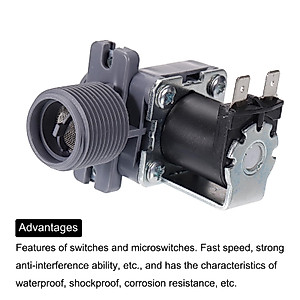 MECCANIXITY FCD-270A Water Inlet Valve Ice Maker Water Inlet Solenoid Valve for General Refrigerators 26mm Black