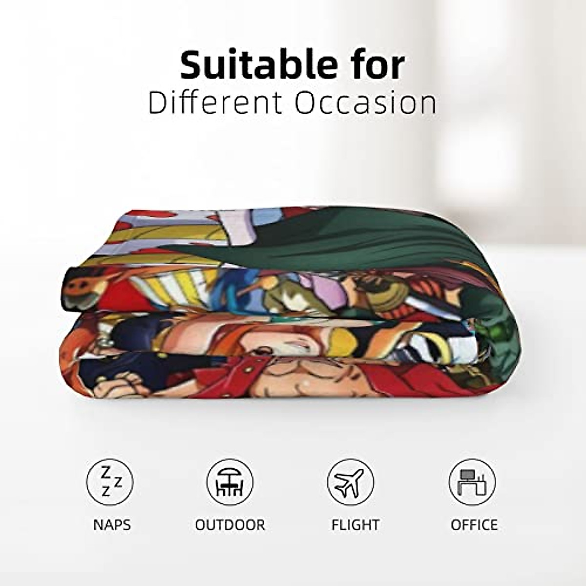 Japanese Anime Cartoon Straw Hat Pirates Throw Blanket Flannel Soft Cozy Warm Lightweight Blanket for Home Bedding Living Room Sofa Couch Bedroom Decor Bed Blanket 40X50