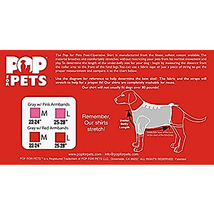 Short Sleeve Shirt for Dogs New! from POP FOR PETS (Large Red) - Better Than The Cone! POPforPETS Cotton Shirt for Larger Dogs. The Most Comfortable Alternative for Recovery!