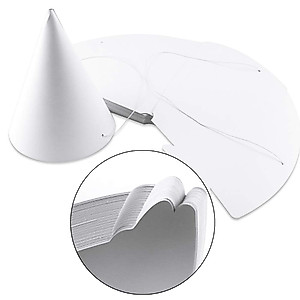 Weoxpr 40 Pieces White Party Hats for Kids Birthday, Blank Cones Craft Party Hats Bulk, Plain Paper Hats to Decorate,White Cone Hats for Adults Art DIY Craft Party Halloween Supplies