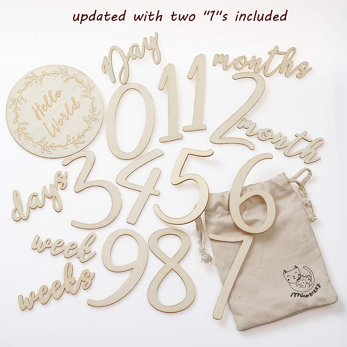 Baby Milestone Numbers|Baby Photo Props Wooden|Newborn Birth Announcement Card Wooden|