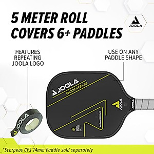 JOOLA Pickleball Paddle Edge Tape - Protects Edge Guard & Covers Lead Tape for Pickleball Paddles - Black, Fits Any Brand & Most Sizes of Pickleball Rackets - 5 Meter Extra Long Roll for 6 Racquettes