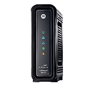 ARRIS SURFboard SBG6580 DOCSIS 3.0 Cable Modem/ Wi-Fi N300 2.4Ghz + N300 5GHz Dual Band Router - Retail Packaging Black (570763-006-00)