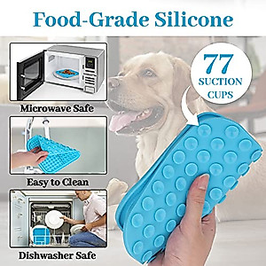 PatiencET Licking Mat for Dogs Cats 2 Pack, Dog Peanut Butter Lick Pad with Strong Suction Cups for Calming, Reduce Anxiety Boredom (Blue & Green)