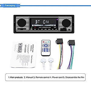 PolarLander 12V Bluetooth Car Stereo,4x45W Car Audio FM Radio, MP3 Player USB/SD/AUX Hands Free Calling with Wireless Remote Control