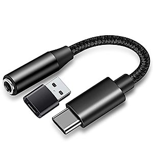 USB Type C to 3.5mm Audio Jack Headphone Adapter for Samsung S22 S21 S20 FE Galaxy Z Flip 3 Fold Note 20 Stereo Dongle USBC Aux Cable Cord for iPad Mini Air Pro OnePlus 9 8T Google Pixel 6 5