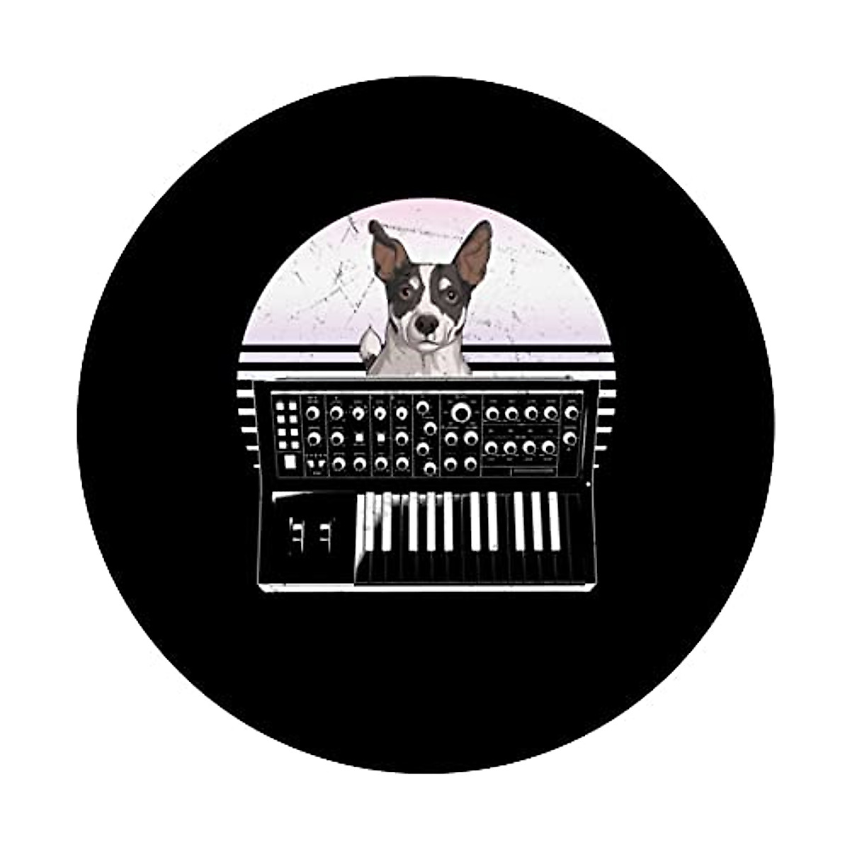 Jack Russell Terrier Dog Modular Synthesizer Keyboard PopSockets Swappable PopGrip