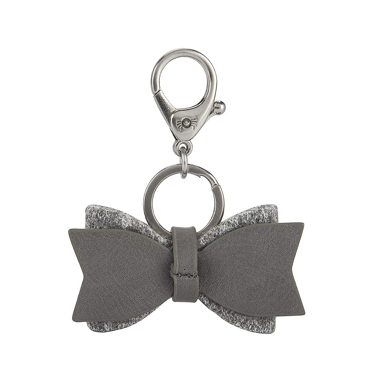 Itzy Ritzy Boss Bow Charm with Clasp - Cute Bow Bag Charm for Diaper Bags, Purses, Keychains & Wallets - Versatile & Stylish Vegan Leather Purse Charm (Grayson)