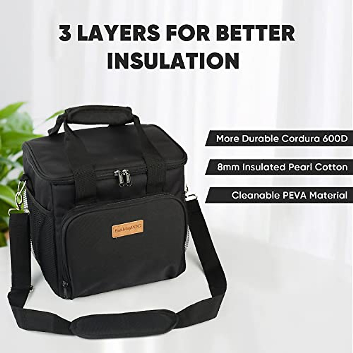 EastMayPoc Lunch Bag for Men - 24L Insulated Lunch Bag, Versatile for Work, Gatherings, Beach - Waterproof, Leak-proof, Sturdy Zipper - Includes Shoulder Strap - Holds 24 Cans