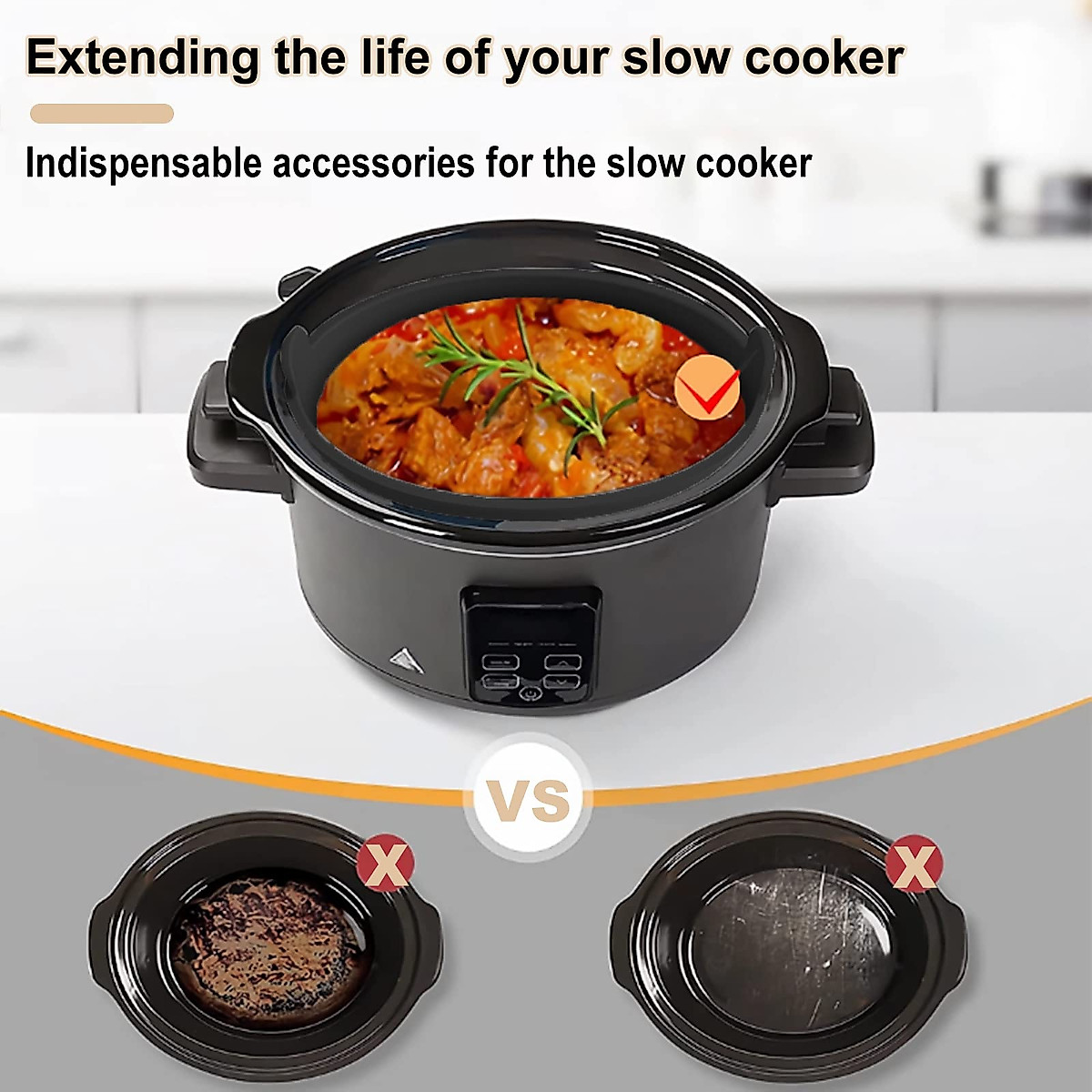 Leakproof & Reusable Slow Cooker Liners - Fits 5-6 Quart ROUND Crock-Pot - Dishwasher Safe Cooking Liner for Easy Cleanup (Red(RED(Fit 5-6 qt Round Pot)))