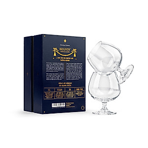 Large 21 oz Crystal Brandy and Cognac Snifter Glasses | Set of 2 Short Stem Giant Sniffer Bowls | Drinking and Tasting Glassware for Bourbon, Scotch, Tequila, Armagnac, Rum, Beer, Liquor