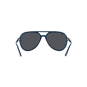 Ray-Ban RB4376 Aviator Sunglasses, Opal Dark Blue/Dark Grey, 57 mm