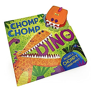 Chomp Chomp Dino Finger Puppet Board Book Ages 2-5; Includes Detachable Plush Finger Puppet For Playtime