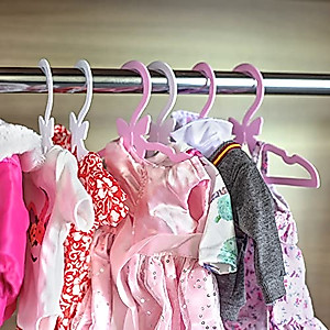 Doll Clothes Hangers for 18" Dolls -Set of 12 White Butterfly Hangers- Unique Design American Outfit Accessory Coat Hangers, Holds Shirt, Pants, Skirt - Gifts for Girls Kids Birthday
