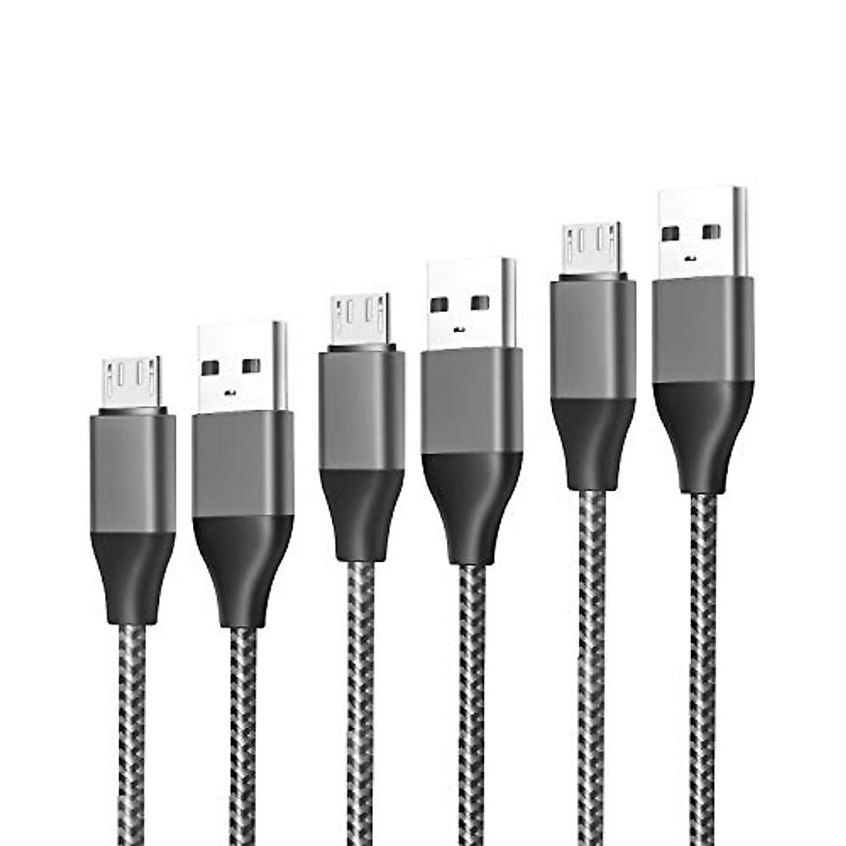 3 Pack 10 Ft Micro Charger Cable USB Charging Cord Replacement for Samsung Tablet Galaxy Tab A 10.1 (2016), 8.0 (2015,2018), Tab E, S2, Tab 4, Tab A 9.7, 7.0(2016) Nylon Braided Cables