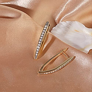 Yolorist 14K Hoop Earrings for Women Gold Plated 925 Sterling Silver Post Cubic Zirconia Huggie Hoop Earrings Jewelry for Women Girls Gifts (Gold&Silver-1)