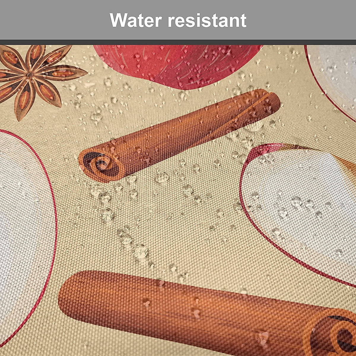 Ambesonne Fruits Chair Seating Cushion Set of 2, Quartered and Halved Apples with Cinnamon Sticks and Star Anise Diet Recipe, Anti-Slip Seat Padding for Kitchen & Patio, 16"x16", Beige Cinnamon Red