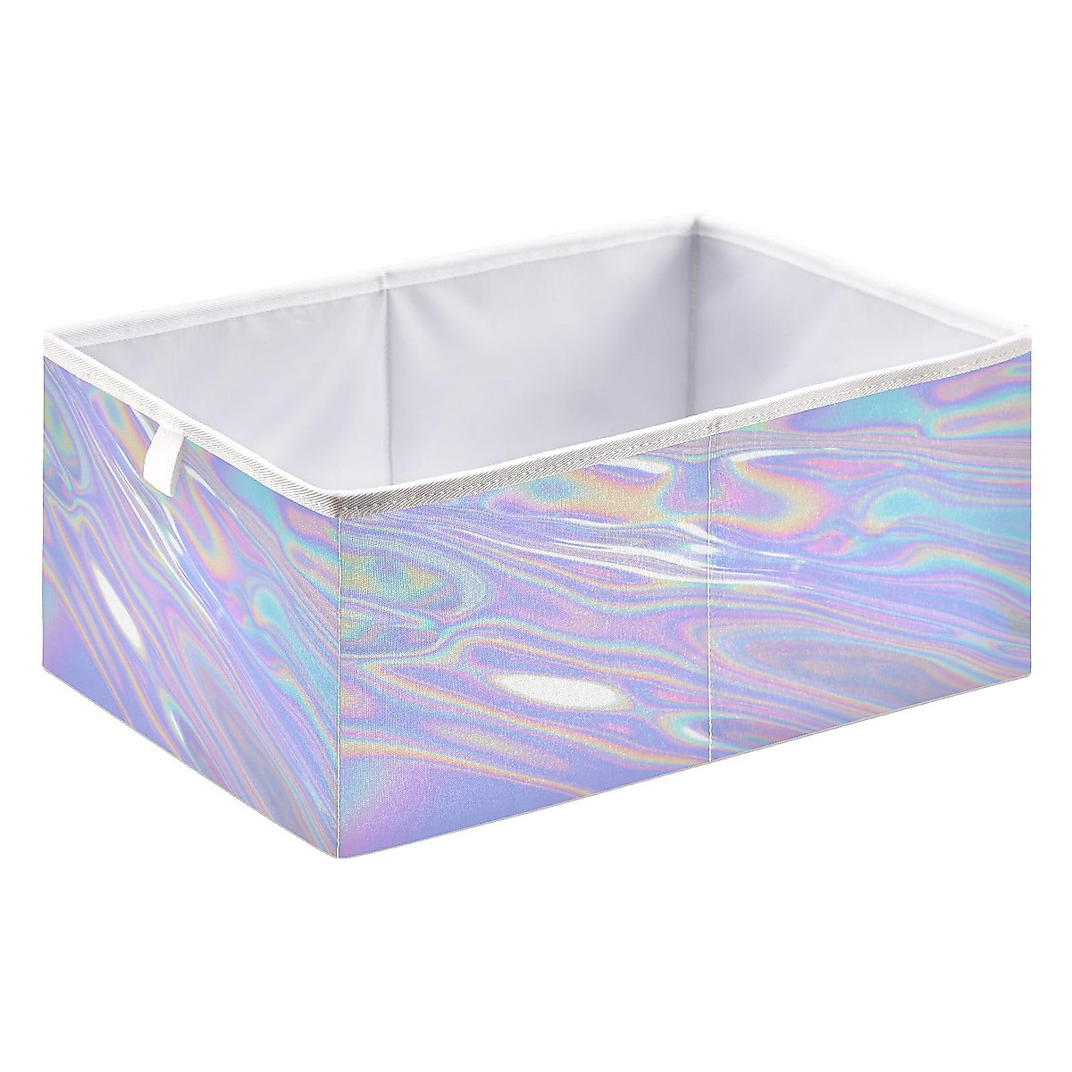 Kigai Iridescent Bow Storage Box, Foldable Storage Bins, Decorative Closet Organizer Storage Boxes for Home