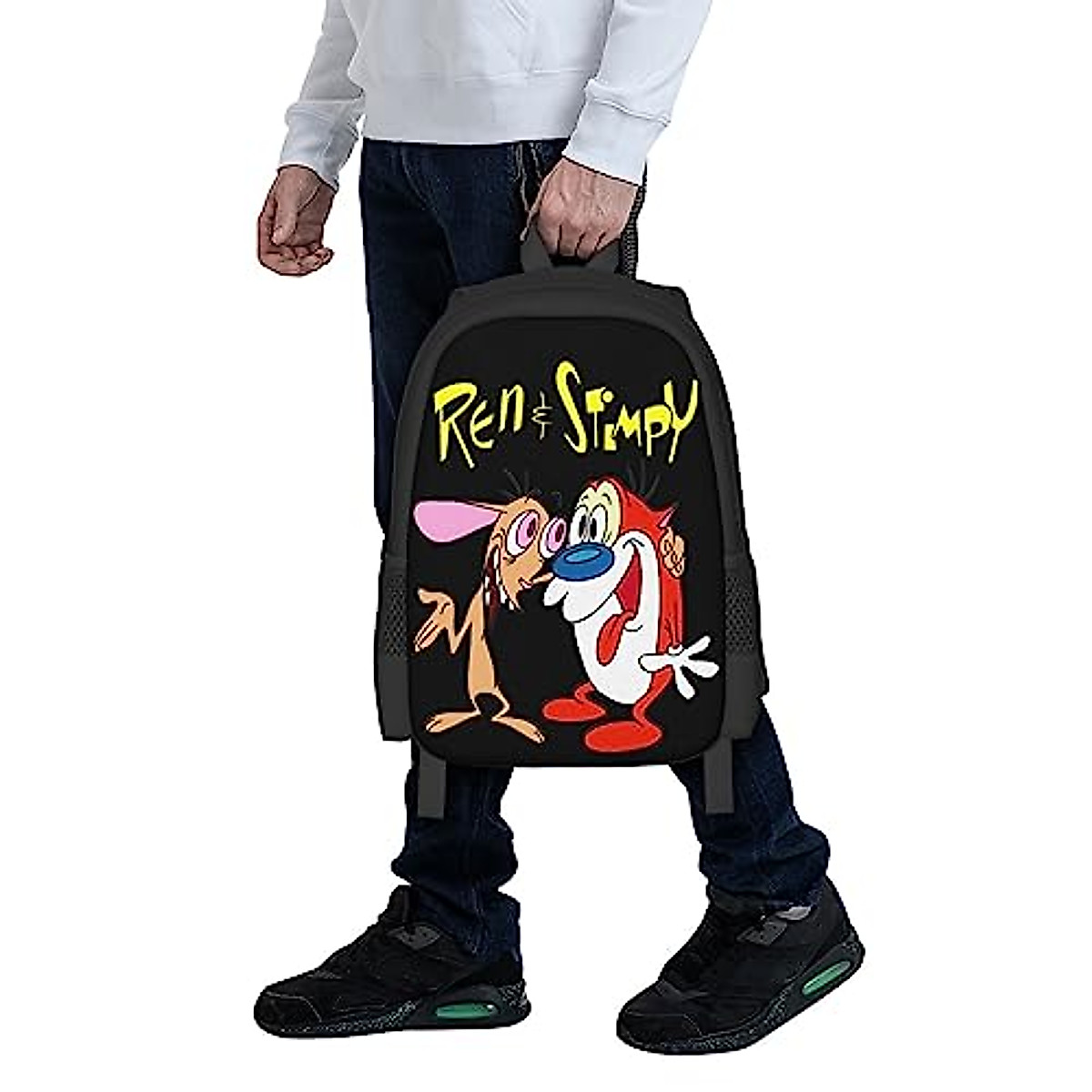 GLGFAS The Ren Anime Stimpy Show Backpack Large Capacity Leisure Travel Backpack Book Bag Outgoing Daypack 12.5x5.5x16.5 inch