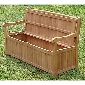 New 5 Feet Grade A Teak Wood Luxurious Outdoor Garden Bench with Storage Box- Devon Collection #WHBHDV5ST