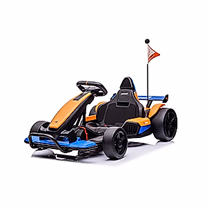 DAKOTT McLaren Electric Go Kart for Kids Ages 6-12, Up to 154 lbs, 24V 4-Wheel Electric Go Cart, 5-9 MPH Speed W/Drift Function, Orange, Large
