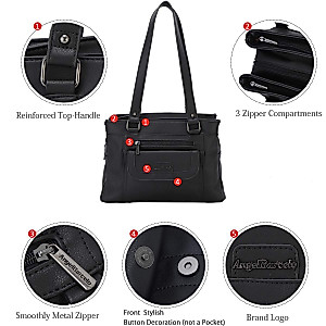 Angel Barcelo Womens Fashion Handbags Tote Bag Cross Body Shoulder Bag Top Handle Satchel Purse (RED/WHITE)