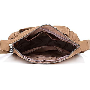 Women's Nylon Shoulder Bag, Waterproof Tote Bags, Zipper Crossbody Bag, Lightweight Handbag for Shopping Travel Hiking