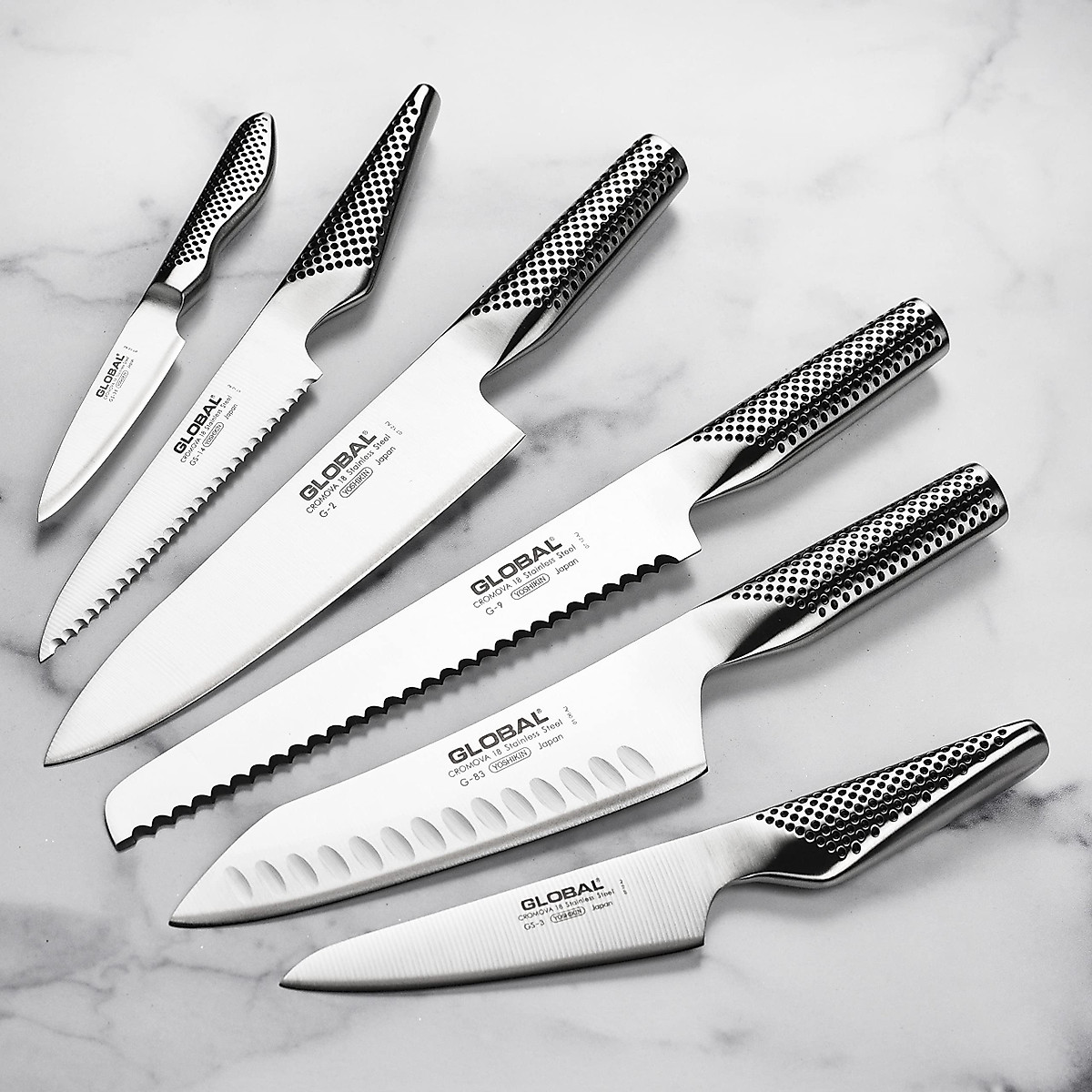 Global 8 Piece Knife Set with Walnut Block