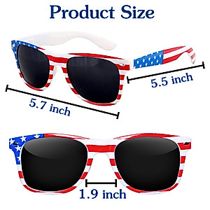 12 Pairs American Flag Sunglasses UV400, Patriotic Accessories Red White and Blue Sunglasses 4th of July Party Supplies Fourth of July Accessories USA Flag Favors for Women Men Teens Memorial Day