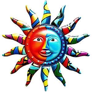 Metal Wall Art Decor,Sun and Moon Metal Wall Decor Metal Sun Wall Art Sun Wall Decor Hanging for Indoor Outdoor Garden Patio Living Room Metal Wall Art Home Decor Office Decoration