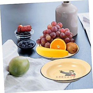 BESTOYARD Salad Pasta Bowls 4 Pcs Enamel Fruit Tray Vintage Table Tray