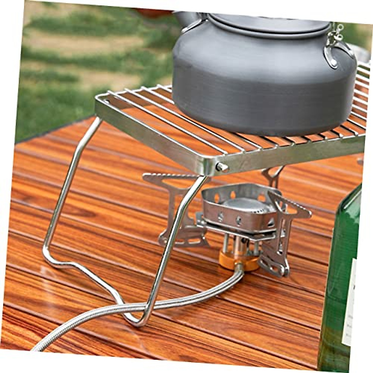 Kisangel 2pcs Burner Support Mini Charcoal Grill Outdoor Charcoal Grill Portable Bbq Grill Campfire Grill Rack Camp Grill Grate Camping Grill Rack Camping Barbecue Rack Foldable Grill Rack