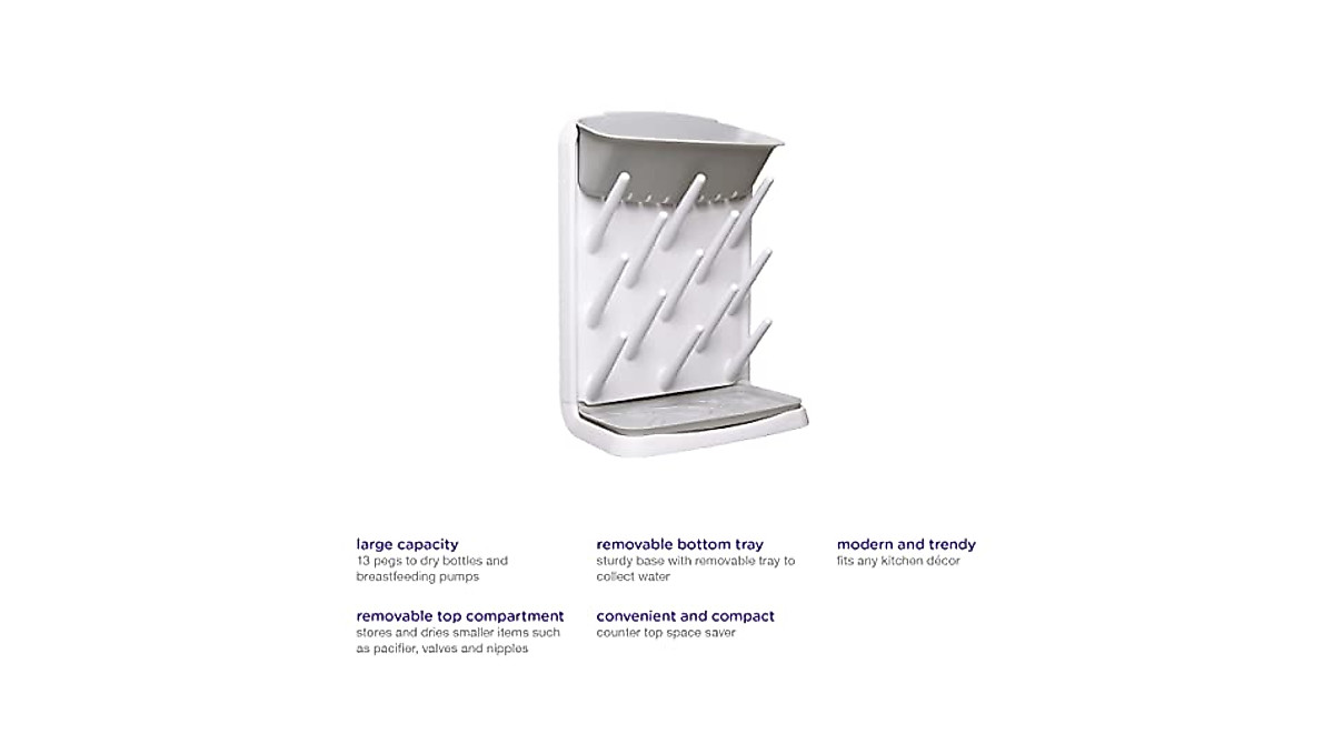 Ubbi Vertical Baby Bottle Drying Rack - Modern & Space-Saving