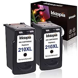2 Pack Remanufactured Ink Cartridge Replacement for Canon PG 210XL (2 Black) Comptaible with Canon MP495 MP250 MX320 MX410 iP2702 MP280 MX340 MX330 MP240 iP2700 MX420 MP270 MX360 MP490 MP480 MX350 ect