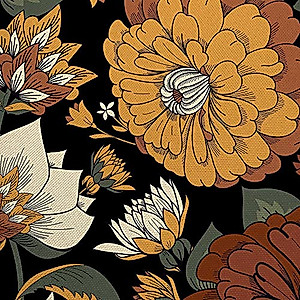 Torich Boho Floral Botanical Shower Curtain, Mid Century Morden Abstract Bohemian Flowers Tropical Leaves Bathroom Curtain, Waterproof Fabric Bathroom Accessories with Hooks 69X72