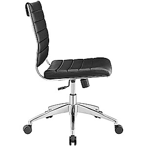 Modway Jive Ribbed Armless Mid Back Swivel Conference Chair In Black