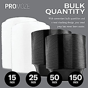 50-Pack Reusable Meal Prep Containers Microwave Safe Food Storage Containers with Lids, 28 oz Round Take Out Disposable Plastic Bento Lunch Box To Go Meal Prep Bowls, BPA-Free, Freezer Dishwasher Safe