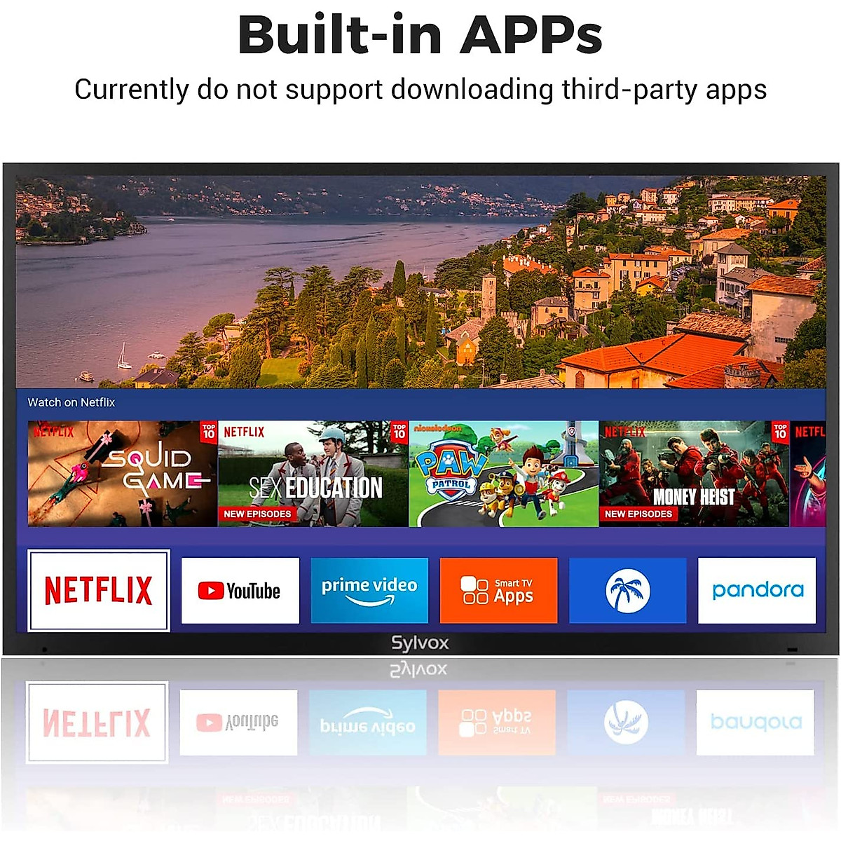 SYLVOX Outdoor TV, 55 inch Waterproof 4K Smart TV, Outdoor Television Support Bluetooth WiFi for Partial Sunshine Areas(Deck Series)