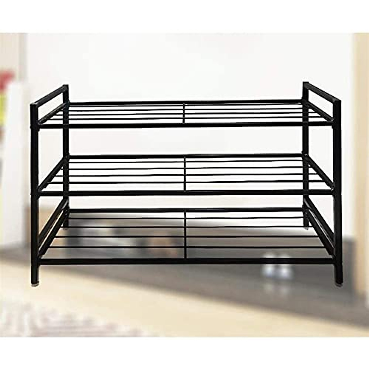 llibnn Shoe Rack,3 Tier Metal Shoe Rack,Shoe Storage Organizer,for Living Room, Hallway and Cloakroom,Sturdy Design, Space Saving,602546cm