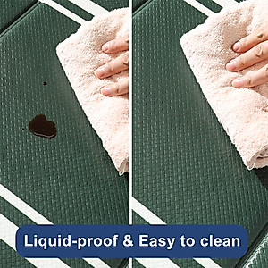 COSY HOMEER Kitchen Mat – 2/5 Inch Thick Anti Fatigue Floor Mat, Standing Desk Mat – Comfort Foldable Kitchen Rug, Easy Storage,Durable Stain Resistant Non-Slip(17" x 48", Black)