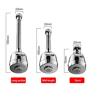 ECYC 360 Rotatable Bent Water Saving Tap Aerator Diffuser Faucet Nozzle Filter Water Swivel Head Kitchen Faucet Adapter Bubbler