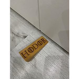 Natural Door Stop Hodor Stopper Elms Wood Ulmaceae Strong Hold Anti- Slip Rubber Wedge GOT Compatible with Every Surface 2 Pack Gift Engraved Merchandise Gag