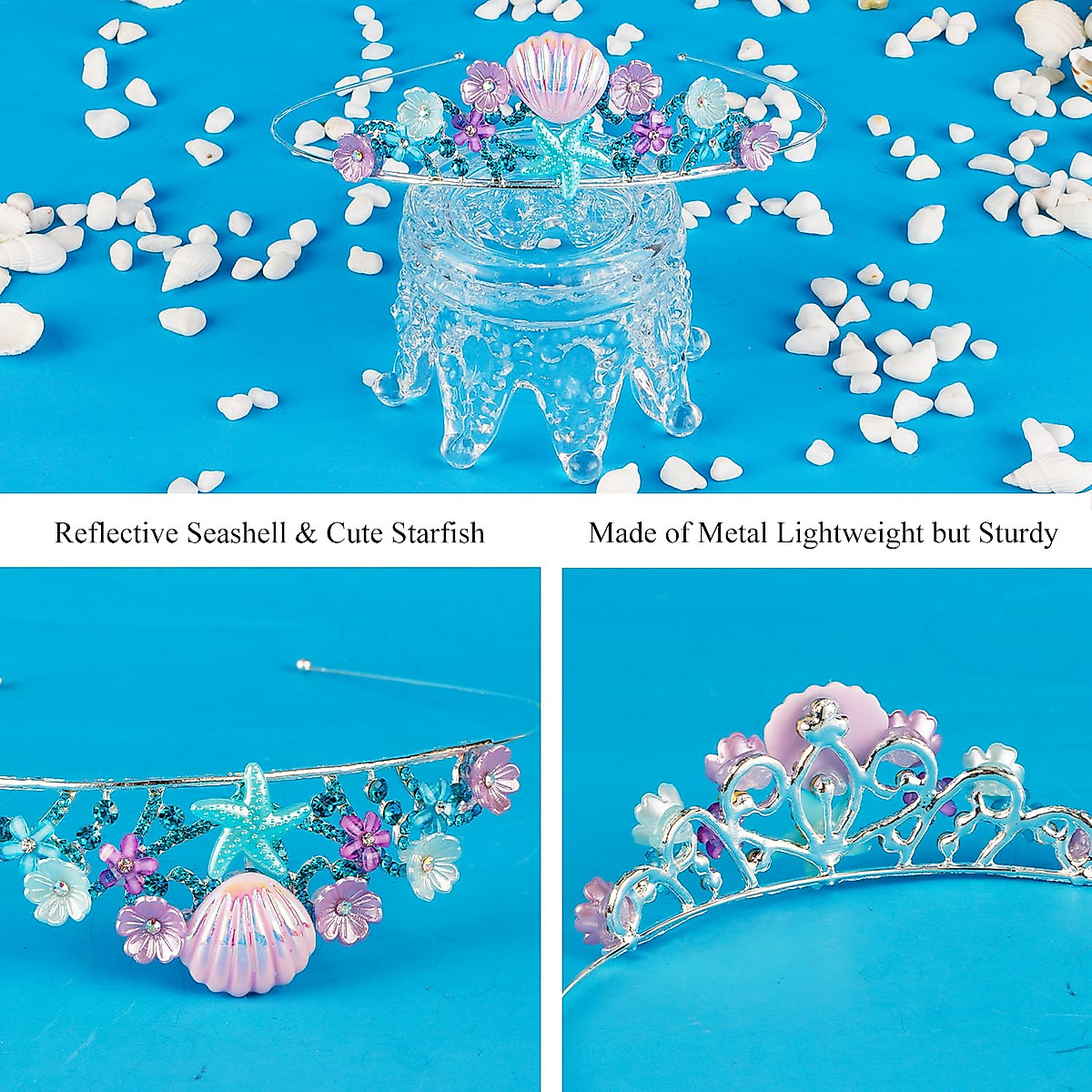 Didder Mermaid Themed Party Outfit: Sash, Crown and Decorations for Girls