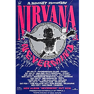 Buyartforless Nirvana - Nevermind Aussie Tour 1992 36x24 Music Art Print Poster, Multicolor