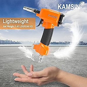 KAMSIN #1170 Pneumatic Decorative Nailer 11.7mm(7/16-Inch) Head Diameter Air Power Tack Nail Gun Finish Nailer for Upholstering, Leather Cover of Sofaofa (1170 Deco Tack Nail Gun)