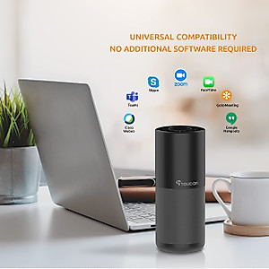 TOUCAN Conference Speakerphone with 4 Built-in Echo-Canceling Microphone | Home Office, Conference Room Meeting Use | Bluetooth Enabled Conference Speaker