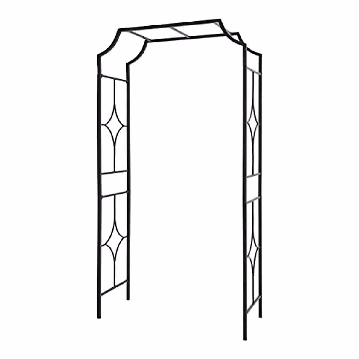 RICHRYCE Outdoor Metal Garden Arch with Double Gate, Garden Arbor for Various Climbing Plant, Outdoor Garden Lawn (25.3''W x 47.6''L x 102.3''H)