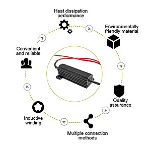 zipelo 4Pcs LED Load Resistors, 50W 6OHM Fix Blink Error Code Warning Cancellor with T-Clamp, Car Accessories (Black)