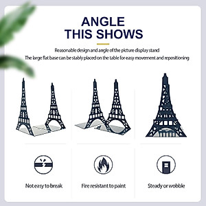 SAFIGLE Book Ends Book Ends Metal Bookend Creative Eiffel Tower Bookends, Black/White Bookends for Book Holder Bool Organizer for Home Office Black Bookshelf Black Bookshelf