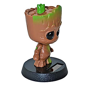 SM.Y.Toys & Accessories Cute Solar Powered Groot Bobblehead Home Office Ultra Detail Collectible Relaxing Toy (Solar Groot)